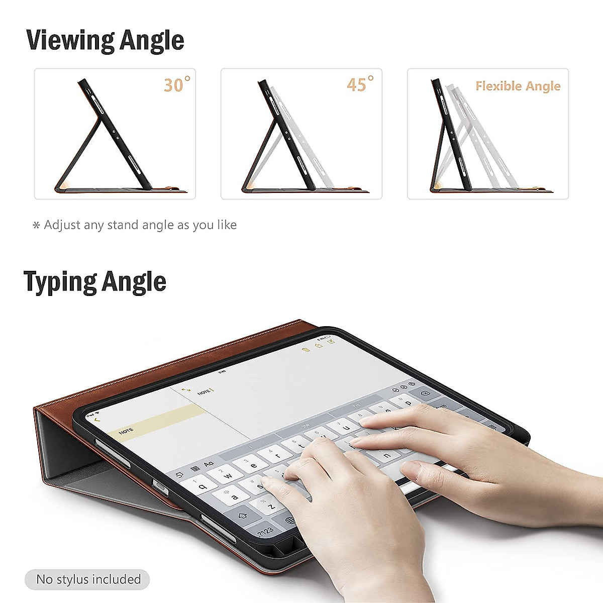 Antbox Case for iPad Pro 12.9'' 6th Generation (2022) 5th/4th Generation (2021/2020), Built-in Pencil Holder Auto Sleep/Wake Function PU Leather Smart Cover (Brown)