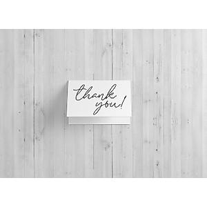 Red Door Inspirations 5x7 Thank you Note Cards with Envelopes (Black and White Thank You)