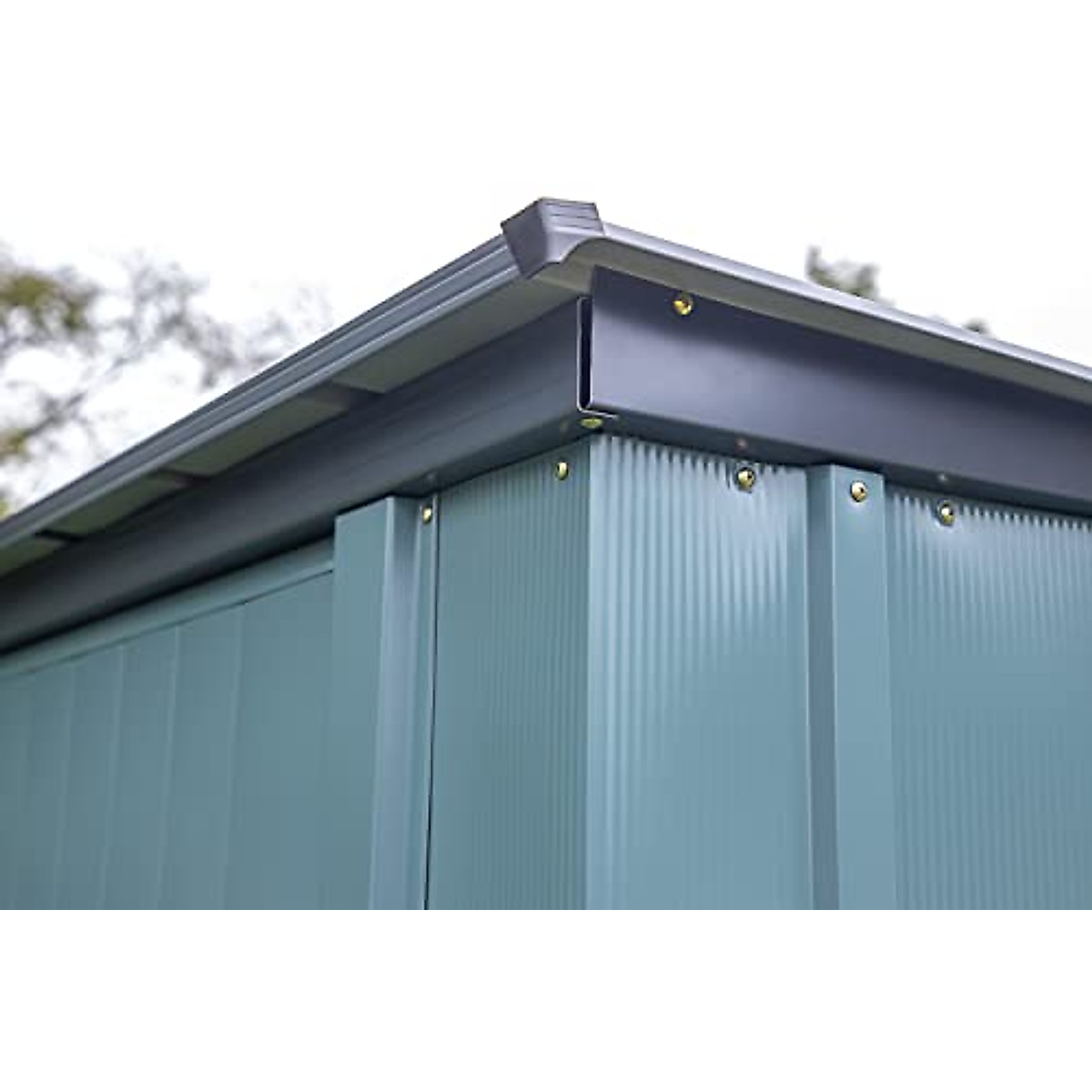 Spacemaker 4' x 3' Compact Outdoor Metal Backyard, Patio, and Garden Storage Shed Kit, Juniper Berry