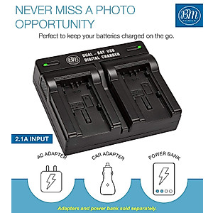 BM Premium 2 BP-727 Batteries and Dual Charger for Canon Vixia HFR80 HFR82 HFR800, HFR70, HFR72, HFR700, HFR32, HFR300, HFR40, HFR42, HFR400, HFR50, HFR52, HFR500, HFR60, HFR62, HFR600 Camcorder