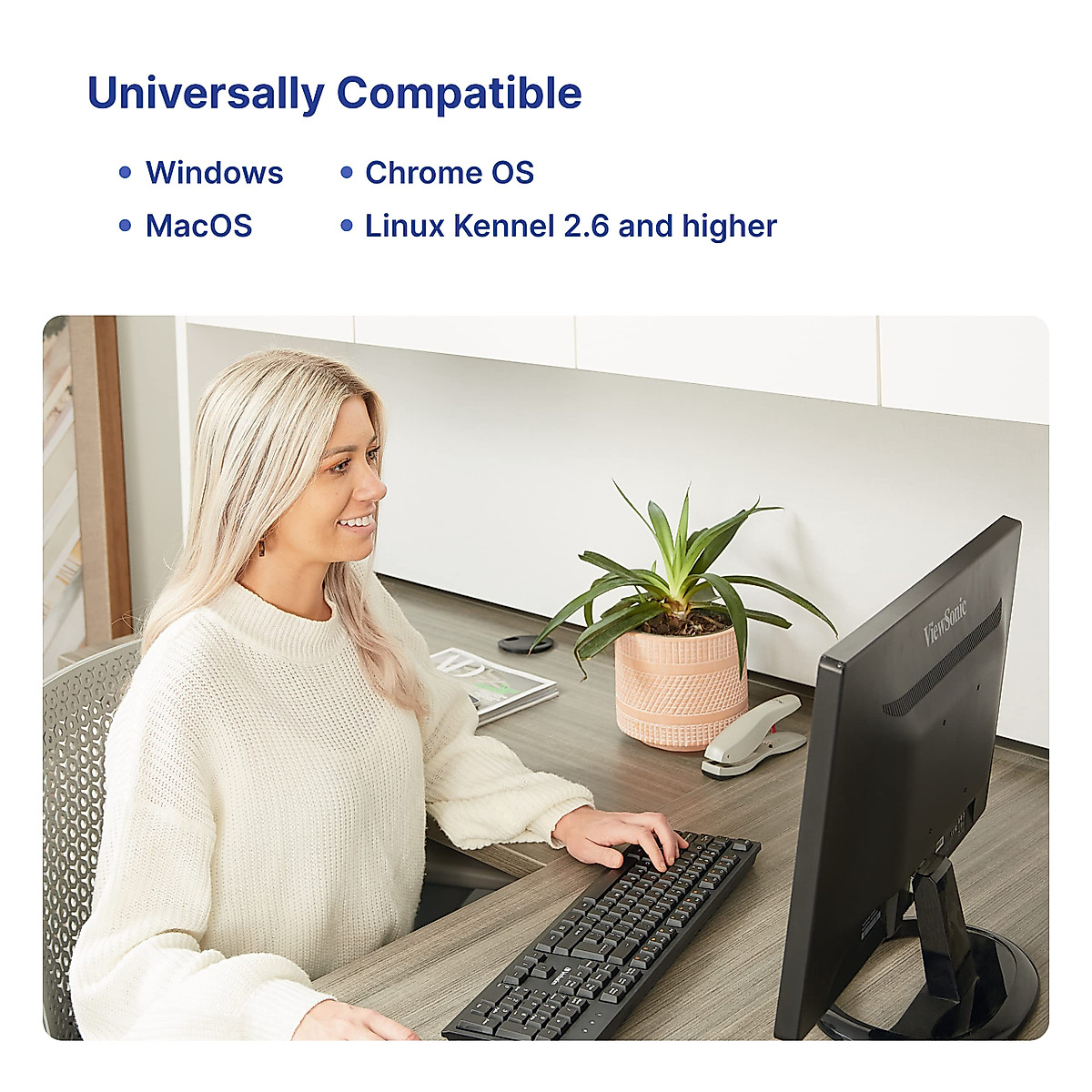 Verbatim Slimline Wireless Keyboard 2.4GHz USB Plug-and-Play Numeric Keypad Adjustable Tilt Legs Wireless Full-Size Computer Keyboard Compatible with PC, Laptop -Frustration Free Packaging Black 70738