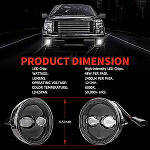 Z-OFFROAD DOT Approved LED Fog Lights for 2006-2014 Ford F150 2006 2007 2008 2009 2010 2011 2012 2013 2014 F150, Bumper Driving Lamp Set Assembly Kit - Black