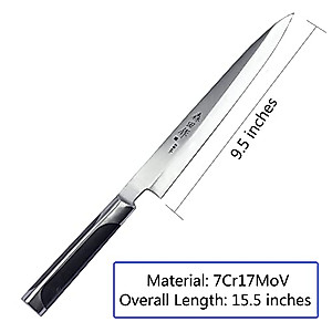 CHUYIREN Sashimi Knife- 9.5 inch(240mm), Sushi Knife Superior Carbon Steel, Japanese Chef Knife with Ergonomic Handle, Professional Yanagiba Knife for Fish Filleting & Slicing…