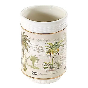 Avanti Linens - Tumbler, Multipurpose Organizer, Tropical Inspired Bathroom Accessories (Colony Palm Collection)