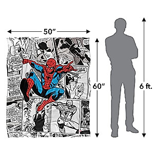 Marvel Spider-Man Retro Comic Collage Silky Touch Super Soft Throw Blanket 50" x 60"