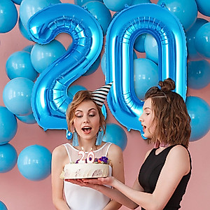 Blue Number 2 Balloon 40 Inch, Big Large Foil Helium Number Balloons, Jumbo Giant Mylar Number 2 Balloons for 2 Second Birthday Party Decorations Supplies Anniversary Celebration