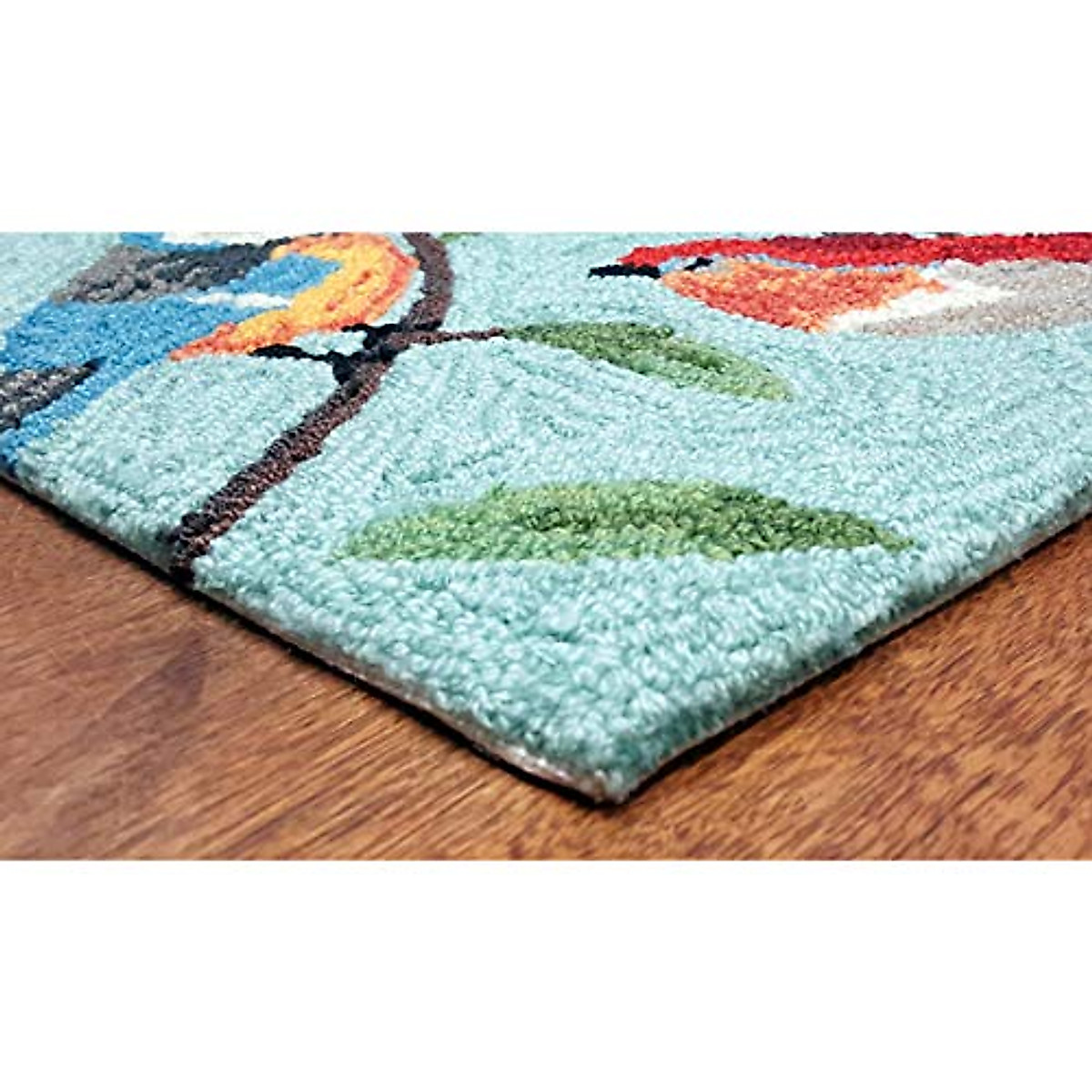 Liora Manne 2270/04 Aqua Ravella Bird on Branches Indoor/Outdoor Rug, 2' X 3', Blue