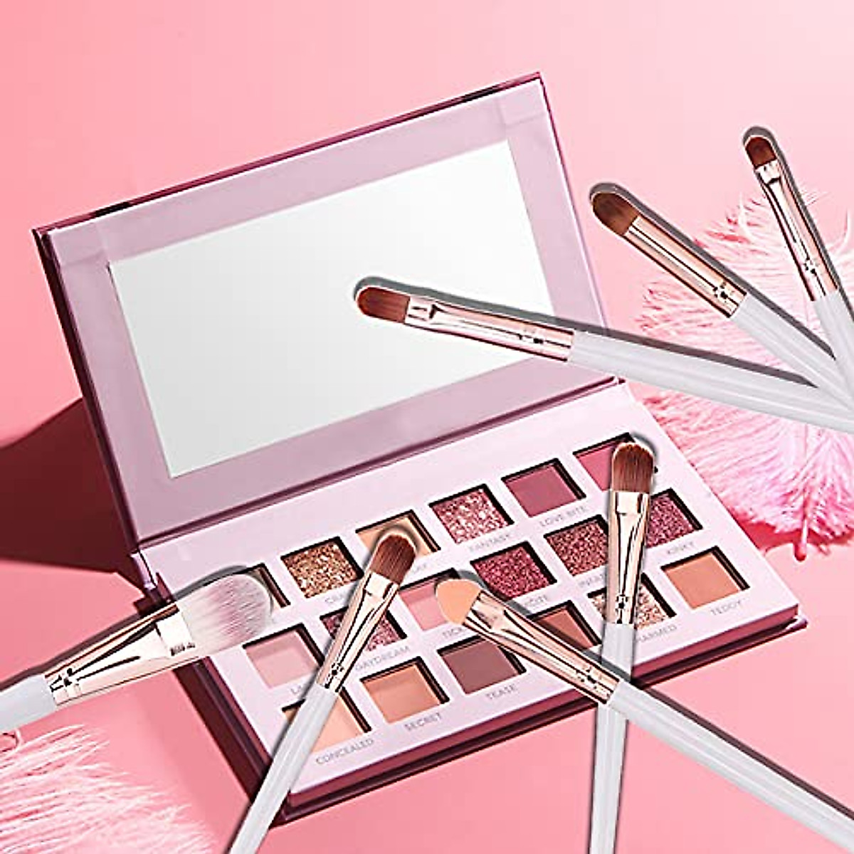 Female Makeup Brushes Set 20pcs Professional Cosmetics for Face Eyeshadow Eyebow Eyelash Lip Highlighter Powder Foundation Make Up Brush Kit Tools (White)