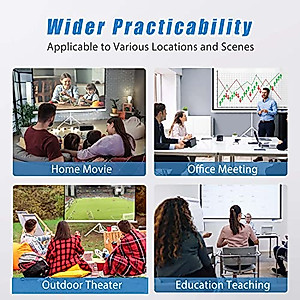 LopBast Screen Projector Screen with Stand 82-INCH Indoor Outdoor 16:9 1.2 Gain PVC Movie Projection Screen 4K 8K 3D Ultra HD HDR Wrinkle-Free Design for Home Theater Movie Theatre Cinema Office Game