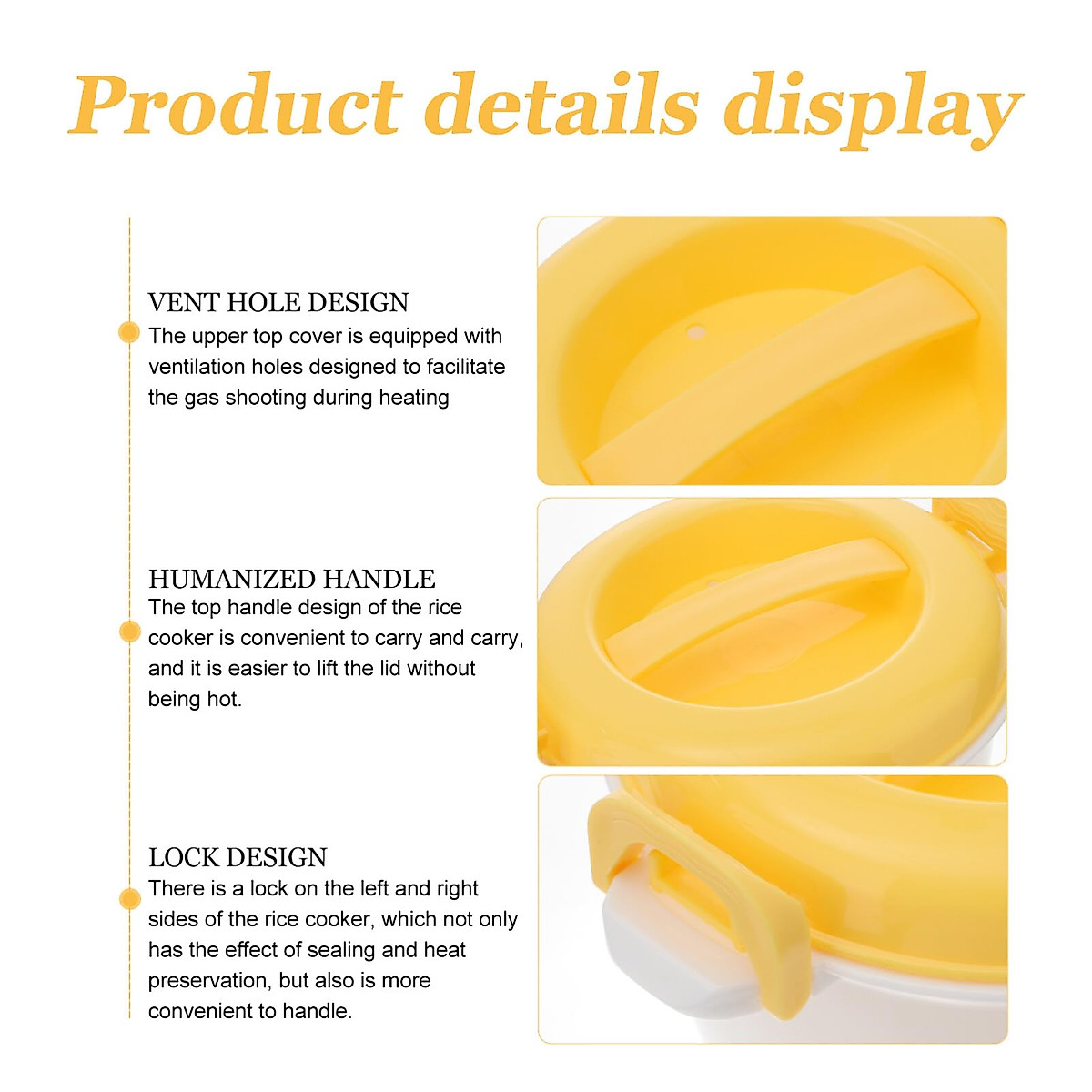 HEMOTON Microwave Rice Cooker Food Container: 2L Pasta Cooker Maker Oven Rice Cooker Steamer Microwave Cookware for Rice Chicken Pasta