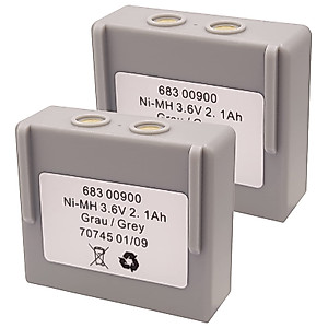 3.6V 2100mAh 2.1Ah Ni-Mh Rechargeable Battery 68300900 for HETRONIC Remote Control, Grey 683 00900 Battery, Pack of 2