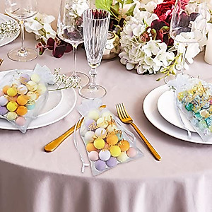 100 Pcs Thank You Bags Sheer Organza Bags Wedding Party Favor Bags with Drawstring Thanks for Celebrating with Us Gift Wrap Bags Mesh Mini Gift Bags for Jewelry Makeup Candy Sachet (White,4 x 6 Inch)