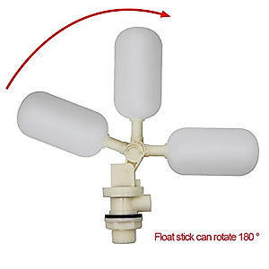 NC 3PCS Water Float Valve with Adjustable Arm, Automatic 3/4 Float Ball Valve with Water Level Shut Off for Water Tank Pond Livestock Horse Cattle Goat Sheep Pig Dog Waterer