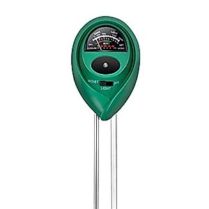 iPower Soil pH Meter, 3-in-1 Tester Kit for Moisture, Light & pH for Home and Garden, Lawn, Farm, Plants, Herbs Tools, Indoor/Outdoor Plant Care