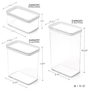 BINO | Food Storage Containers | THE SNAP+COLLECTION | Airtight Storage Containers with Lids | Kitchen & Pantry Organization | Kitchen Containers Airtight