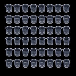 50 PCS 25ml Resin Mixing Cups, Liquid Measuring Cups, Plastic Beaker, Graduation Epoxy Resin Cups for Resin Epoxy Paint Food, Lab Use