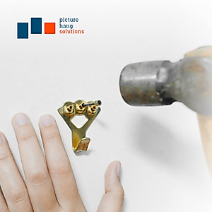 Heavy Duty Picture Frame Hooks Supports Up to 100 lbs - 10 Pack with Nails | Picture Hanging Hooks for Drywall - Mirror Hanging Hardware - Plaster Wall Picture Hangers