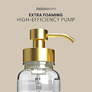 MaisoNovo Foaming Soap Dispenser with Concrete Tray - Hand Soap Refills for Foaming Dispenser - Clear Bottle w.Tray 14 oz - 12 Mix Tablets