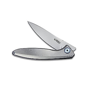 Kubey Pike KB2103 Small Pocket Knife with 2.87" 20CV Blade, Lightweight Parsons Bladeworks Designed Titanium Folding Knife for EDC Hiking Camping (Gray)