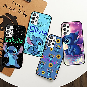 nurkorki Personalized Name Custom Phone Cases for Samsung Galaxy S23 S21 FE S22 Plus S21 Ultra Plus S20 FE S20 Plus Ultra A13 A53 Cute Cartoon Anime Phone Case for Friend Text Customized Gift Cover