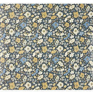 Self Adhesive Vintage Blue Floral Contact Paper Drawer Liner for Shelf Kitchen Cabinets Dresser Cupboard Furniture Walls Decal 17.7X117 Inches