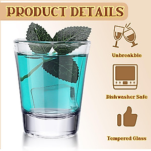 Ziliny 48 Pcs Clear Shot Glasses Set 1.5 oz Shot Glasses Bulk Whiskey Vodka Tequila Espresso Shot Glass Small Clear Shot Glass Cups Set for Bar Restaurants Home