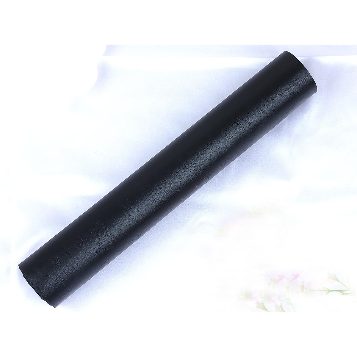 Smooth Solid Color Black Faux Leather Sheets Roll 12"X53" (30cmX135cm),Very Suitable for Making Crafts, Leather Earrings, Bows,Sewing(Black)