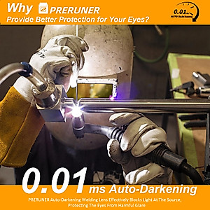 Gold Shade 5-13 2x4 1/4 Auto Darkening Welding Lens, Adjustable Gold Welding Lens 2x4 with Cool Blue Puddle Technology, 2x4 Welding Lens Replacement for Standard Welding Hoods and Welding Helmets