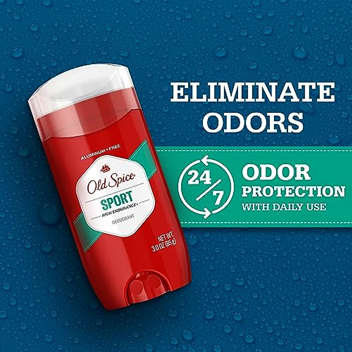 Old Spice Aluminum Free Deodorant for Men, High Endurance Sport, 24/7 Odor Protection, 3 Oz Each, (Pack Of 3)