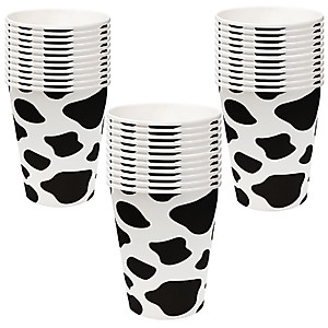 30 Pcs Cow Cups Cowgirl Cups Cow Print Paper Cups Cow Party Favors Farm Birthday Party Supplies Cowgirl Baby Shower Decorations