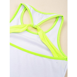 Loodgao Kids Girls Pleated Tennis Golf Dress Workout Outfits Solid Color Sleeveless Sports Dress with Shorts White 6 Years