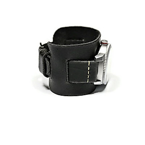 Cuff watch band - leather watch cuff strap black - aviator steampunk bands Handmade 18mm 20mm 22mm 24mm (22mm)