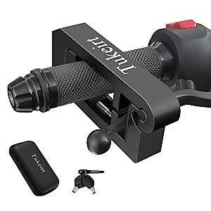 Tukeirt Motorcycle Lock - Adjustable Anti Theft for Motorcycles Mopeds Motorbikes Scooters ATVs Dirt Bike Street Bike Braking The Front Wheel Use on Grip Brake Handlebar(Black)