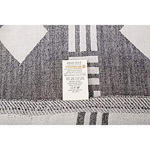 Bersuse 100% Cotton Belize XL Throw Blanket Turkish Towel - 75x90 Inches, Black