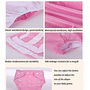 Baby Cloth Diapers Washable Reusable Diapers for Baby Girls and Boys, One Size Adjustable 7 Pack with 7 Inserts and 1 Storage Bag