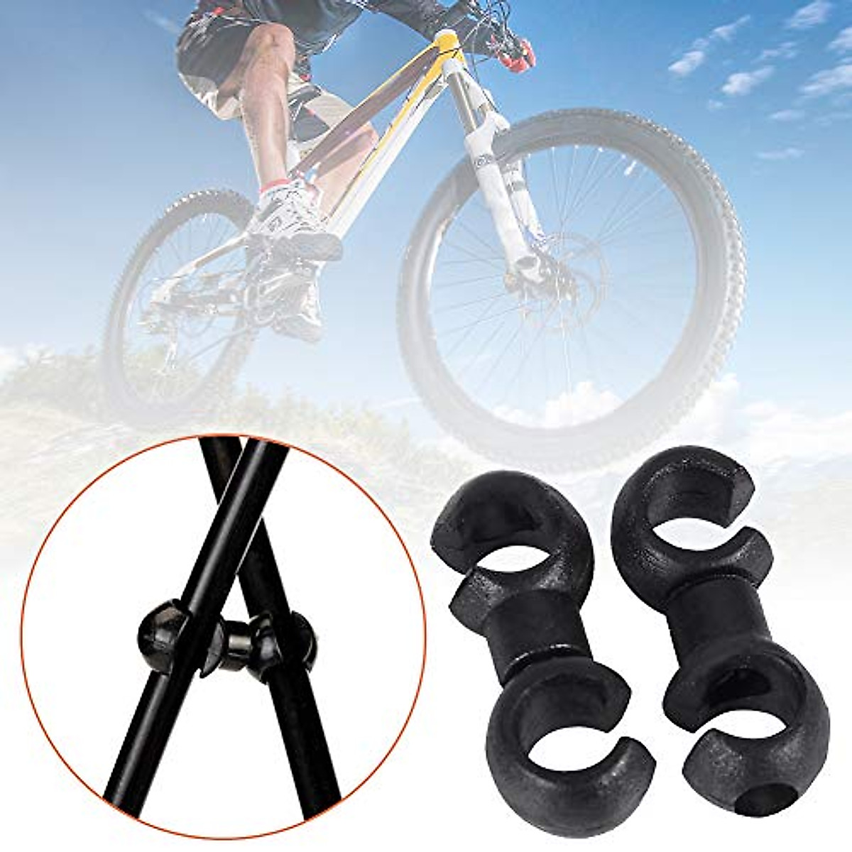 Saipe 10 Pcs Bike Cable Clasps Bicycle Rotatable S-Hook Clips for Brake Cable MTB Bike Road Bicycle