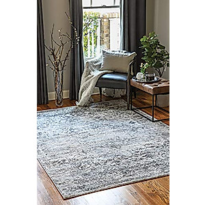 United Weavers of America, Austin Clark Blue Accent Rug Classic Indoor Rug with Jute Backing. Transitional Rugs, Grey, 1'11" x 3' (4540 20472 24)