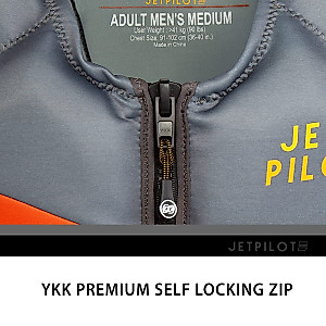 Jetpilot Men's Armada Neoprene Coast Guard Approved Life Jacket PFD -Silver-XS