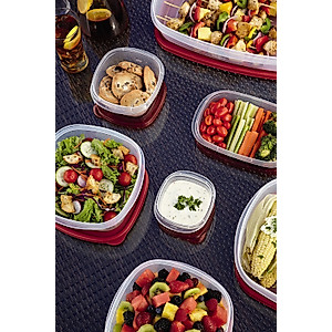 Rubbermaid Easy Find Lids Food Storage Containers, Racer Red, 42 Piece Set