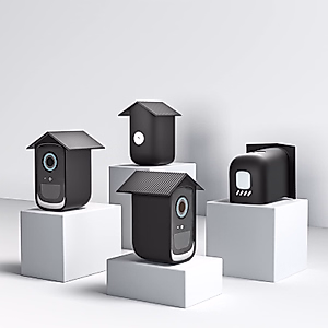 Holicfun Silicone Cover Skins for EufyCam S300 (Eufy Cam 3C) - 2 Pack, Black