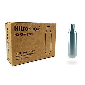 Nitroknox N2 Chargers for Nitro Cold Brew Coffee 10 Pack Non-threaded Pure Nitrogen Cartridges