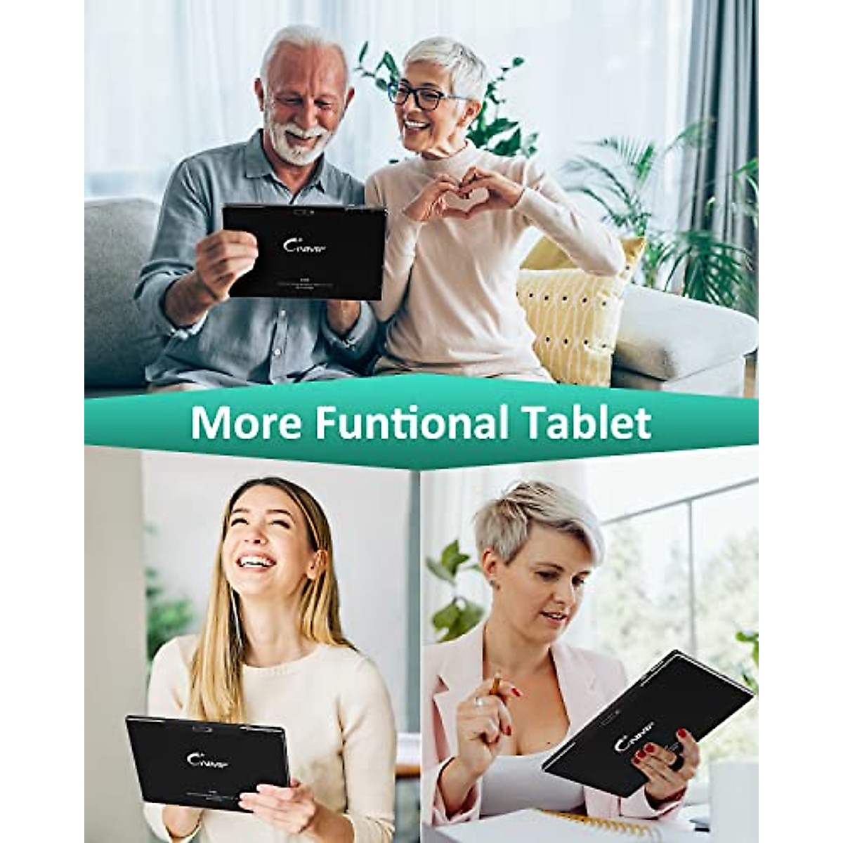 CNMF Tablet 10 Inch, 5Ghz WiFi Tablet + 2.4Ghz WiFi Tablet, Long Battery Life, 2GB ROM, 32GB Storage, 10.1" IPS HD Touch Screen - 2 Pack,