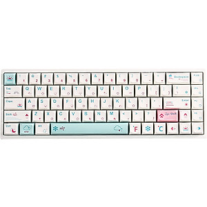 BOYI WK68 Hot Swappable RGB Mechanical Keyboard,Wireless Bluetooth 5.0/2.4G/Wired Type-C Tri-Mode PBT Sublimation Keycaps 65% Gaming Keyboard(Gateron Yellow Switch,Weather Theme XDA Keycaps)