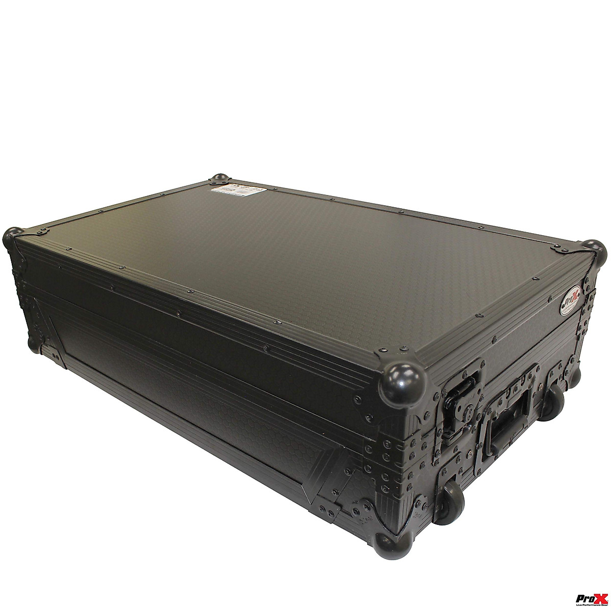 ProX XS-DDJ1000 WLTBL LED ATA Flight Case for Pioneer DDJ-1000 FLX6 SX3 DJ Controller with Laptop Shelf 1U Rack Space Wheels and LED - Black