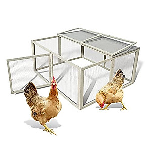 Rocomoco Wooden Chicken Coop Rabbit Hutch Pet Cage, Upgraded Wood Small Animal Poultry Cage Run Duck Hen Rabbit Habitat, Chicken Coop Indoor Outdoor for Backyard Farm Use(45.6Inch)
