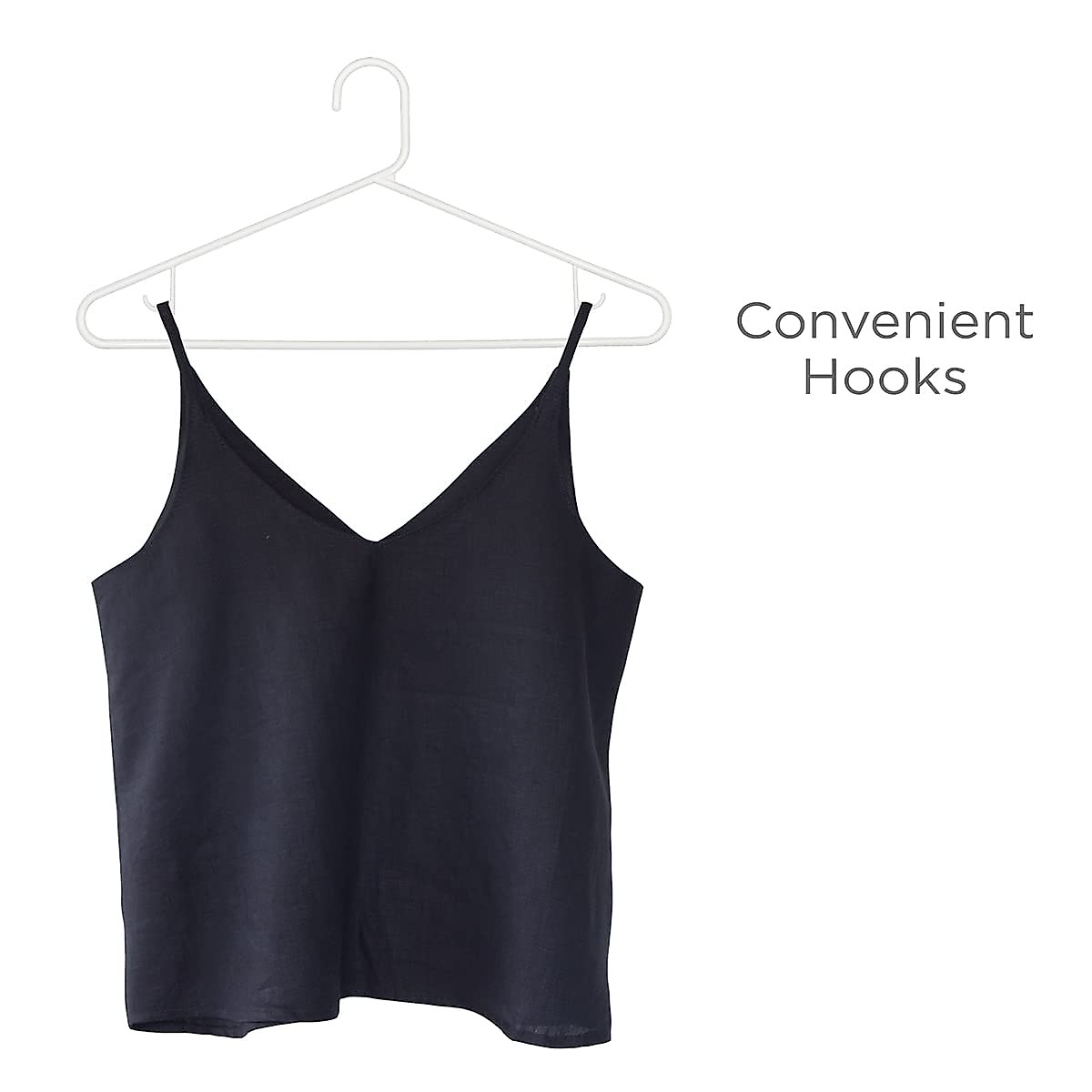 Clorox White Plastic Clothes Hangers – 10 Pack | Ideal for Everyday Standard Use | Two Accessory Hooks | Value Set