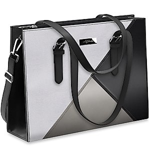 Alfheim Laptop Tote Bag for Women 15.6-16 inch Ladies Shoulder bag with Strap, Travel Business Large PU Leather Briefcase for Office Shopping,Compatible with Macbook Air/Macbook Pro 15.6 inch