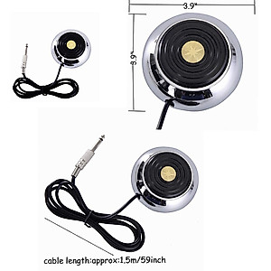 Tattoo Foot Pedal,Round Stainless Steel Tattoo Foot Pedal Gem Style 360 Degree Switch With 5” ft Clip Cord for Tattoo Machine Power Supply Tattoo Kits Tattoo Supplies