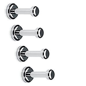FAME SUPERB Brass Single Towel Robe Hook, Wall Mounted Rustproof Hooks with Concealed Screws, Easy Installation (4, Polished Chrome)