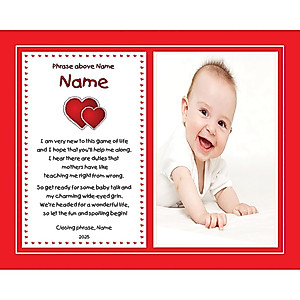 First Valentine's Day Gift, Mommy Poem From Newborn Baby Boy or Girl, 8x10 Inch Print Personalized With Names and Photo